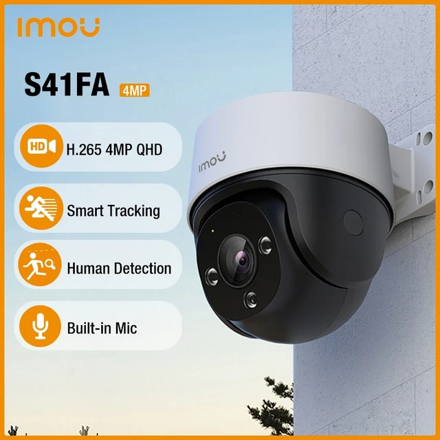IMOU S41FA POE 4 megapixel PTZ esterno IP66 H.265 telecamera microfono ...