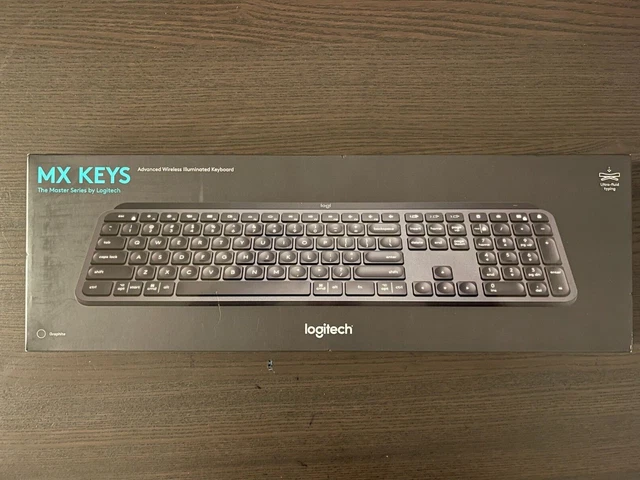 LOGITECH MX KEYS Wireless Illuminated Keyboard Black 920-009418 Numeric ...