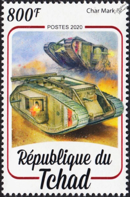 WWI BRITISH ARMY Mark IV Male Heavy Tank Stamp (2020 Chad) £2.49 ...