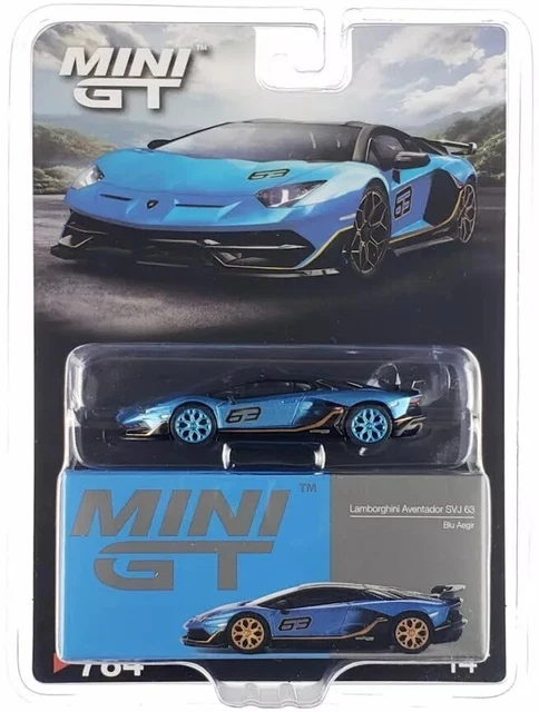 CHASE! MINI GT 1:64 Lamborghini Aventador SVJ 63 Blu Aegir Diecast Car ...