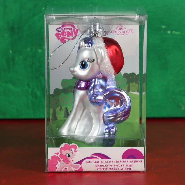 KURT S. ADLER My Little Pony Rarity Glass Christmas Ornament In Santa ...