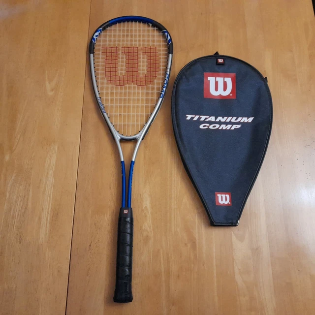WILSON TITANIUM COMP Squash Racket Blue and Grey VGC apart from the ...