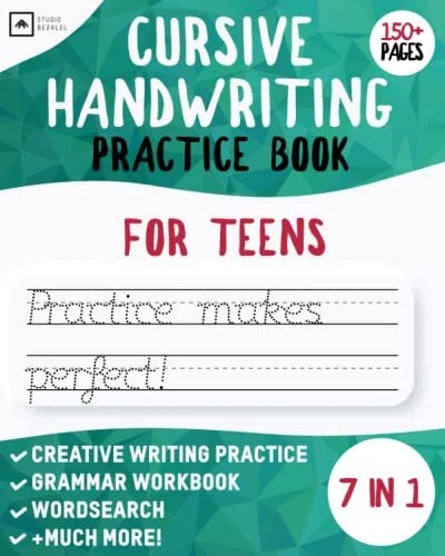 CURSIVE HANDWRITING PRACTICE Book for Teens: 7-in-1, 150+ Pages, EUR 48 ...