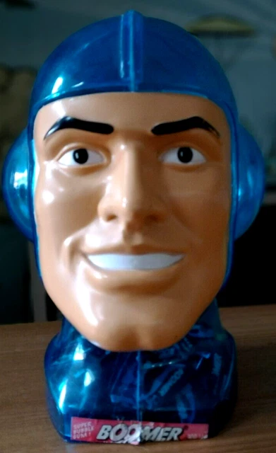 RARE 80S BOOMER BUBBLE GUM DISPLAY HEAD -ROBOT/ANDROID BLUE SEE-THROUGH ...