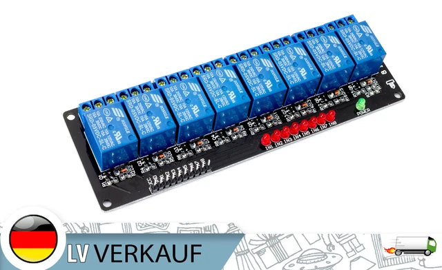 8-KANAL RELAIS RELAY Modul 5V für Arduino Raspberry Pi PIC AVR ARM MCU ...