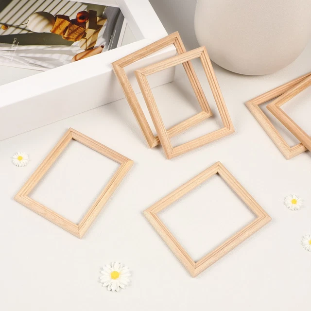 6 PCS DOLL House Wood Photo Frames for Miniature Furniture Decor £9.45 ...