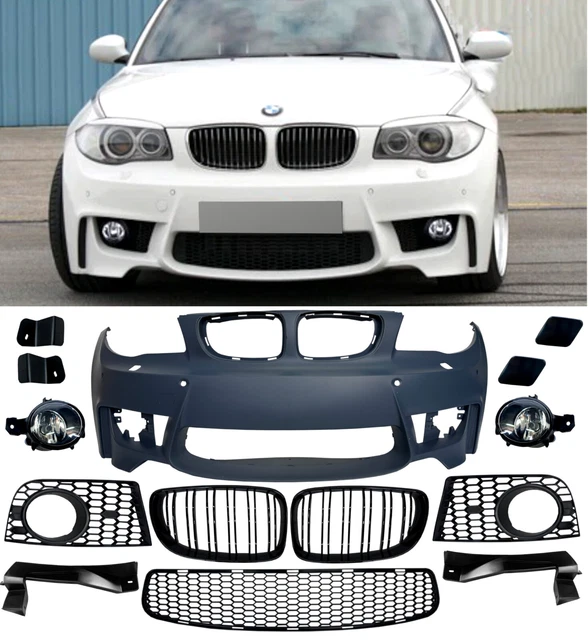 FRONT BUMPER GRILLE Body Kit M1 Look Primed For Bmw 1 Series E81 E82 ...