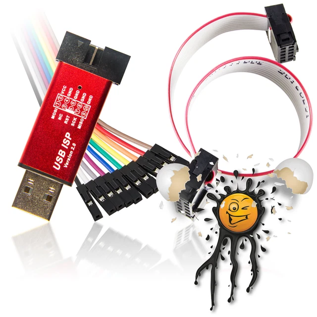 USBASP ISP AVR51 progisp Programmer SPI download Adapter Atmel Atmega ATTiny EUR 5,21 - PicClick DE