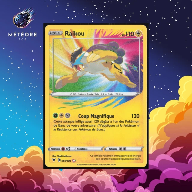 CARTE POKÉMON RAIKOU Amazing 050/185 Épée & Bouclier Voltage Eclatant ...