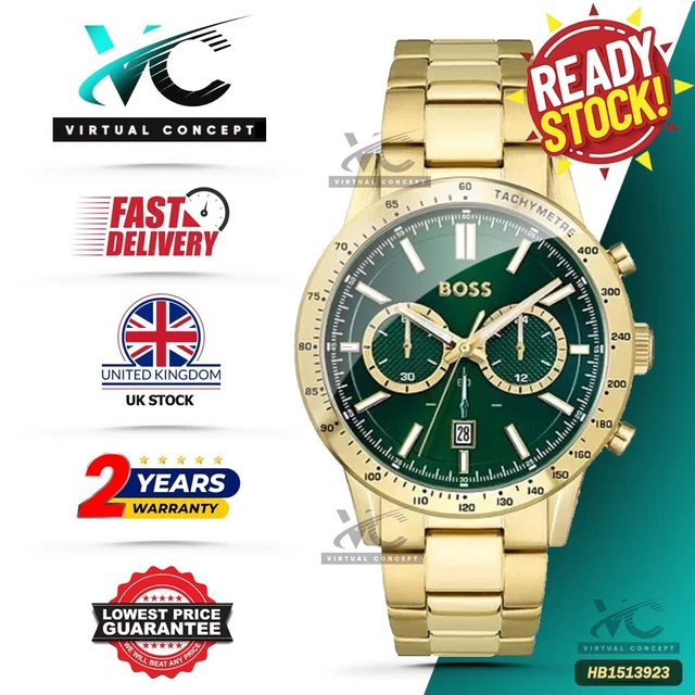 NEW HUGO BOSS HB1513923 Allure Gold Green Stainless Steel Chrono ...