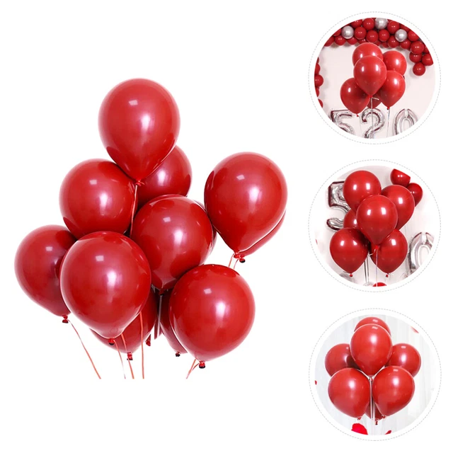 50 PCS LUFTBALLONS Rot Jahrestag Luftballons Rot Ballon Hochzeit ...