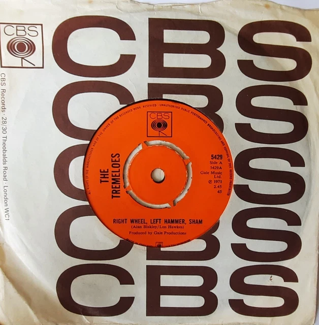 THE TREMELOES-RIGHT WHEEL, Left Hammer, Sham 7" UK CBS Records 45 1971 ...