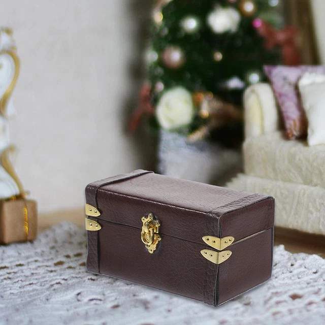 2PCS DOLL HOUSE Miniature Luggage Mini Trunk Case Doll Furniture Mini ...