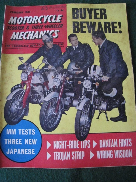 MOTORCYCLE MECHANICS MAGAZINE Feb 1964 Buyer Beware Night-Ride Tips ...