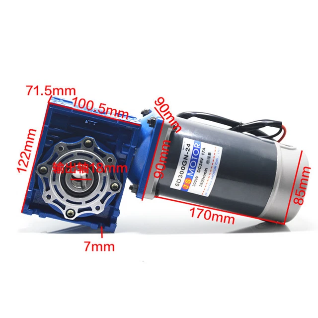NEW 300W DC Geared Motor NMRV Worm Gear Reducer Gearbox Speed Reducer ...