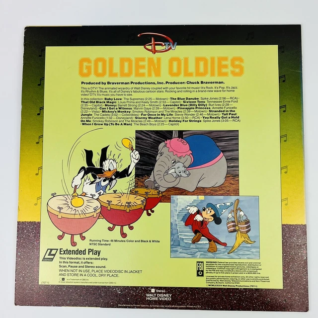 WALT DISNEY'S GOLDEN Oldies Laserdisc - Stereo, Cartoons, DTV, Good ...