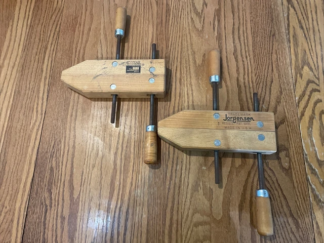 VINTAGE JORGENSEN HAND screw Wood Clamps MADE IN USA Set of 2 $49.99 ...