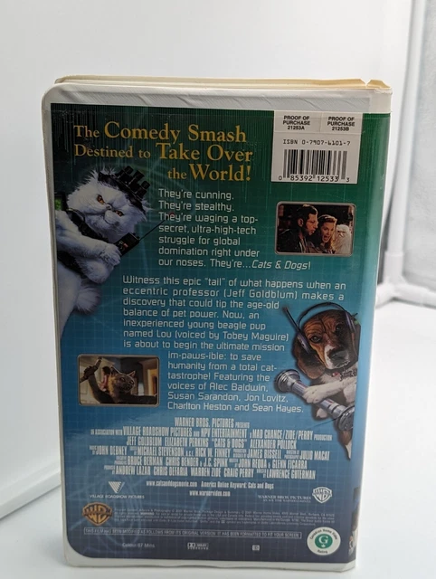 CATS & DOGS VHS 2001 Clamshell Release $3.00 - PicClick CA