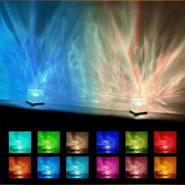 WATER WAVE PROJECTION Lamp | RGB LED Night Light | USB Remote Dimmable ...