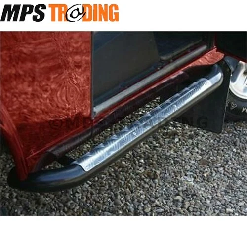 LAND ROVER DEFENDER 90 3'' Tube Side Steps with Rolled Chequer Plate ...