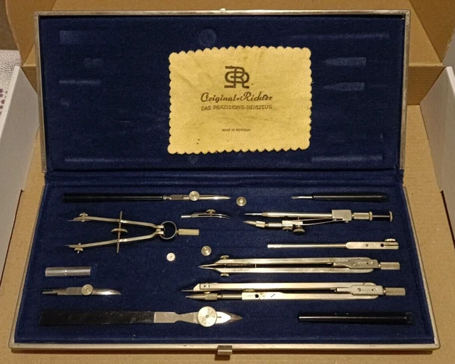 DRAFTING DRAWING SET ORIGINAL RICHTER GERMANY Engineering CASED VTG £ ...
