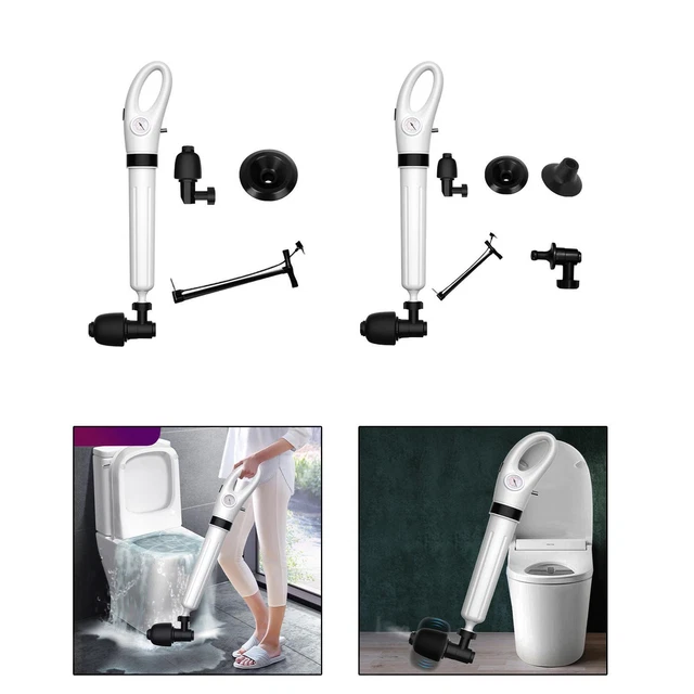 HIGH PRESSURE TOILET Plunger Kit Bathtub Clogged Pipe Air Drain Blaster ...