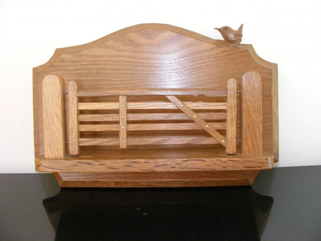 BOB WRENMAN HUNTER Oak Farm Gate Letter Rack Ex- Mouseman Apprentice ...