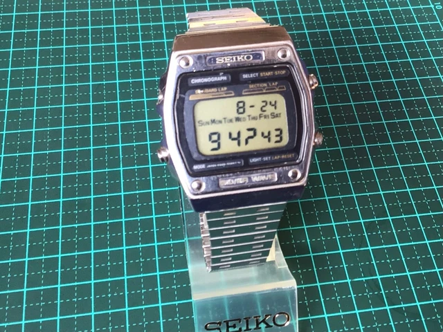 VINTAGE SEIKO A229-5050 Lc Lcd Silverwave Digital Watch $145.00 ...