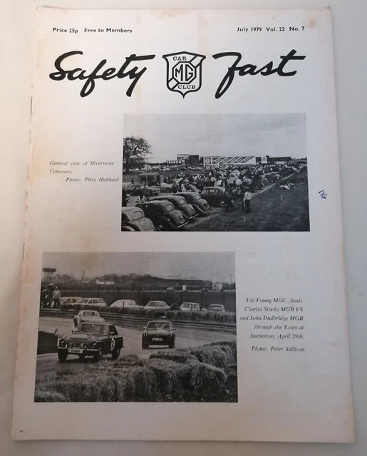 MAGAZINE - VINTAGE Safety Fast MG Car Club Magazine July 1979 Vol #22 ...