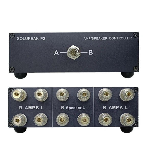 2-WAY AMP AMPLIFIER Stereo Audio Speaker Switcher Selector Switch ...