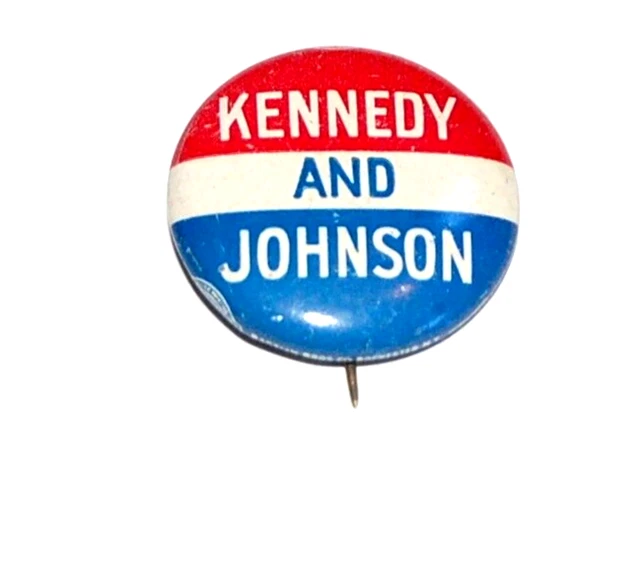 1960 JFK JOHN F KENNEDY LYNDON B JOHNSON campaign pin button political ...