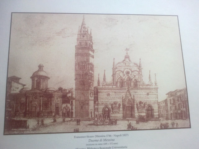 MAPPA STAMPA CARTA PIANTA DUOMO DI MESSINA, stampa del 1700 EUR 7,99 ...