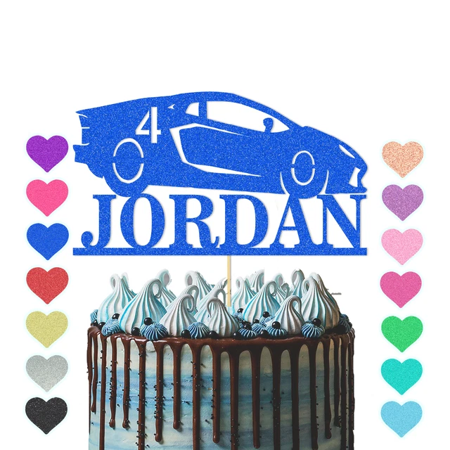 RACING CAR CAKE Topper Personalised Birthday Cake Decor Party Decor ...