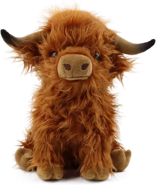 CLEVER BROWN HIGHLAND Cow Coo Cuddly Toy Plush Stuffed Scottish ...