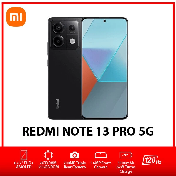 XIAOMI REDMI NOTE 13 Pro 5G Dual SIM Android Mobile Phone AU – Black ...