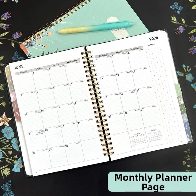 A5 CALENDAR 2026 Jan.2026 - Dec.2026 Academic Planner Coil Notebook $26 ...