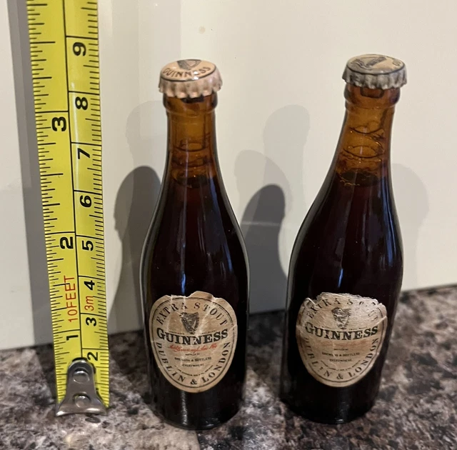 2 X GUINNESS Stout Miniature c1950s Full Glass Bottles Beer In VGC ...