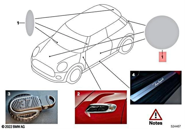 GENUINE MINI COOPER Jcw One F54 F55 F56 Sticker size L CUSTOMISED ...