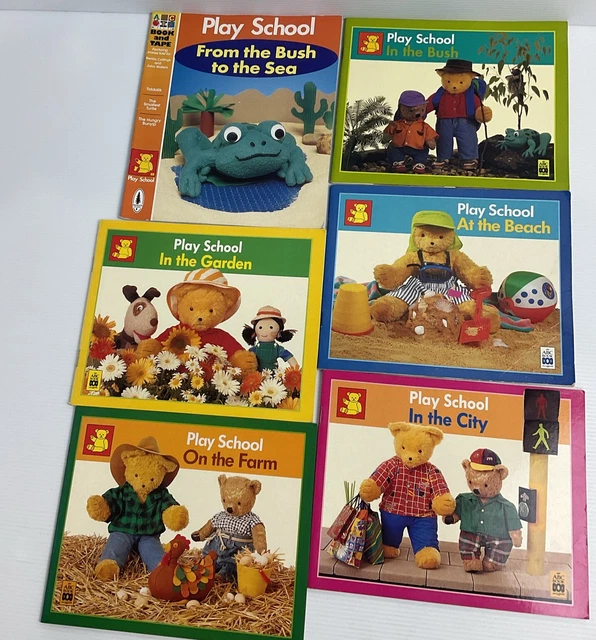 PLAY SCHOOL ABC Kids Books Lot X6 PB Vintage Beach Bush Sea Garden City ...