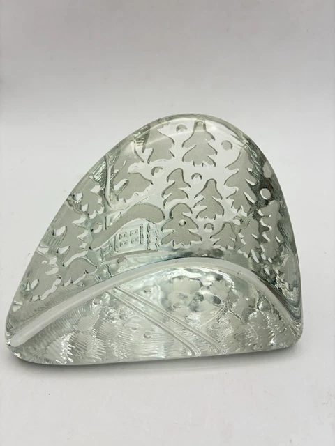 IITTALA LATUSATU GLASS Paperweight ByValto Kokko - Log Cabin In Woods ...