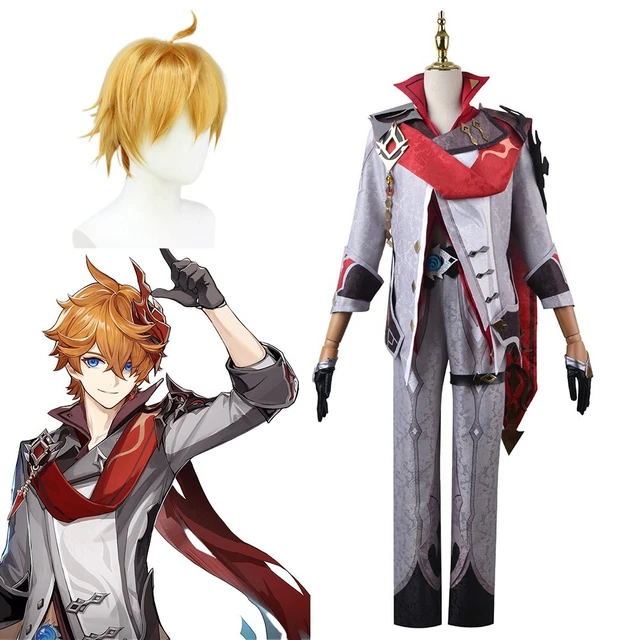 GAME GENSHIN IMPACT Tartaglia Cosplay Full Set Costume Wig Outfit ...