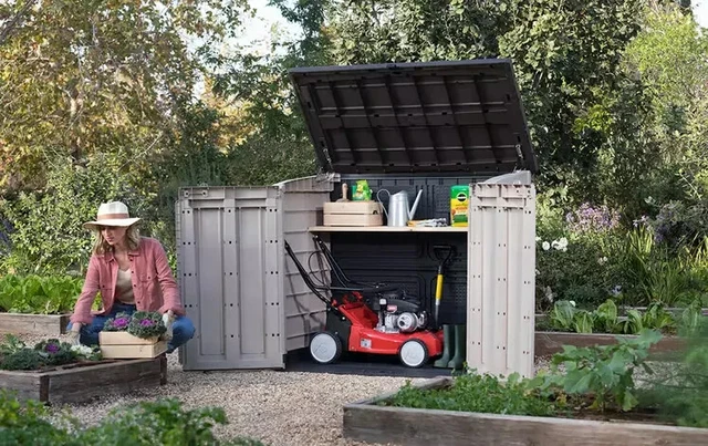 LARGE KETER STORE MAX Garden 1200L Storage Box XL Shed Outdoor Bike Bin ...