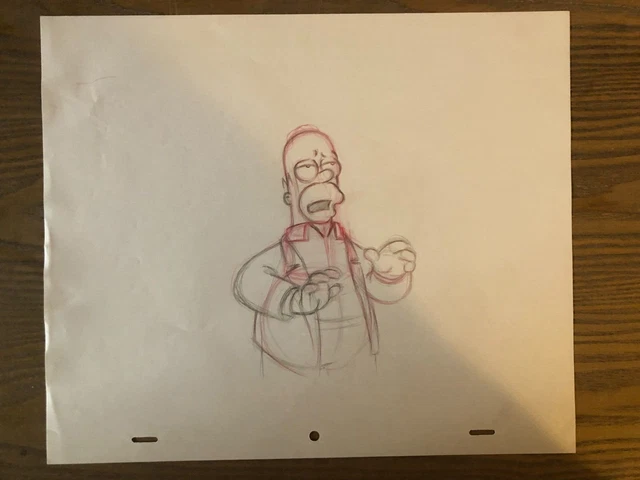 THE SIMPSONS PRODUCTION Cel Pencil Drawing HOMER SIMPSON $60.00 - PicClick