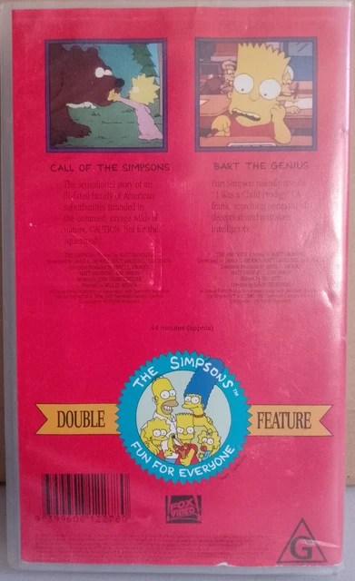 SIMPSONS COLLECTION VHS Call of the Simpsons & Bart the Genius PAL ...