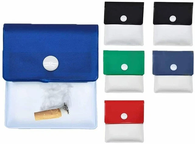 PORTABLE POCKET ASHTRAY Reusable Eco Smoking Cigarette Tobacco Bag ...