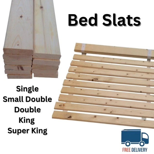 REPLACEMENT BED SLATS Wooden Bed Slats Single Double King Super King 1 ...