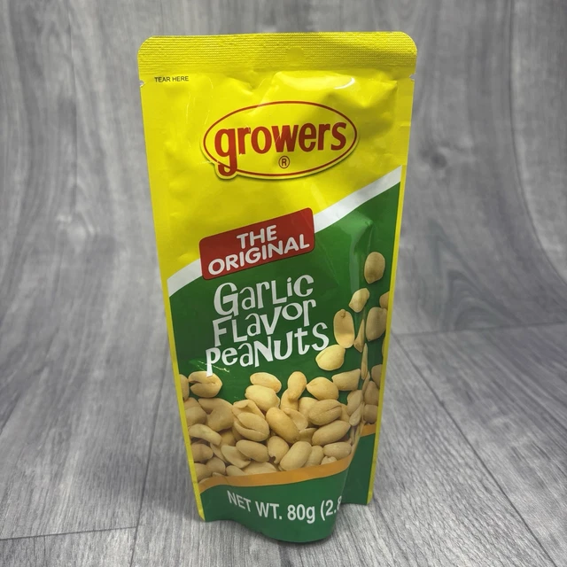GROWERS GARLIC FLAVOR Peanuts Nuts 80g Filipino Food Snacks Philippines ...