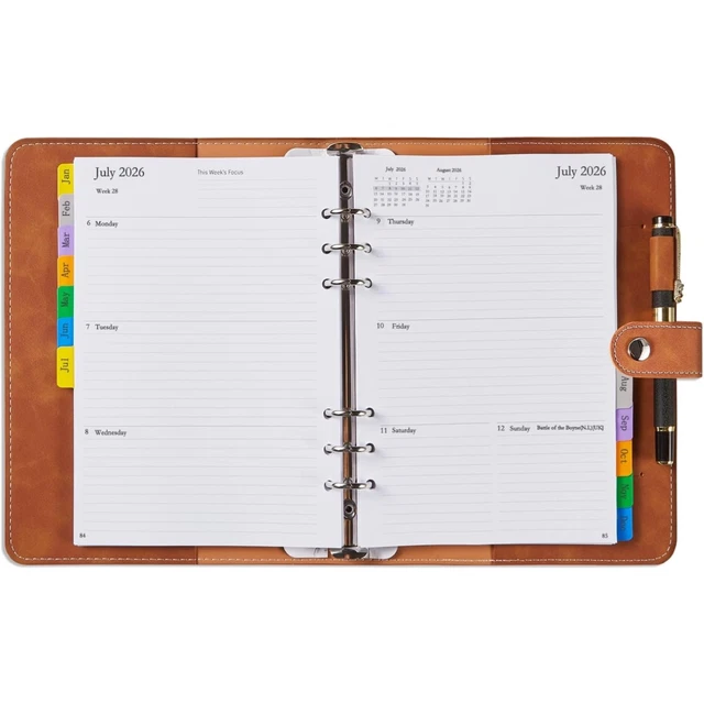 KALENDER 2026 A5, Wochenplaner, Ringbuch, Tabs, Notizen, Kontakt ...