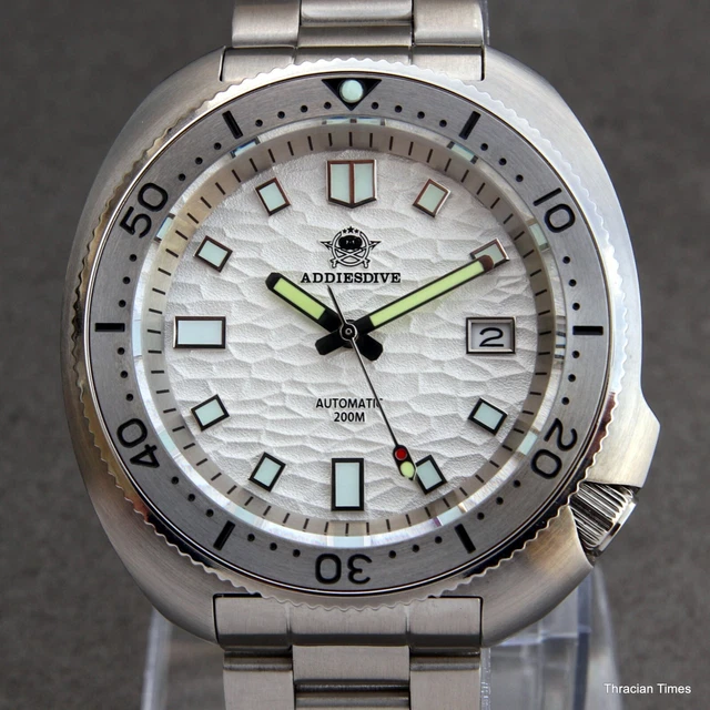 ADDIESDIVE 'WILLARD' WHITE sand dial 200m Seiko NH35 £99.00 - PicClick UK