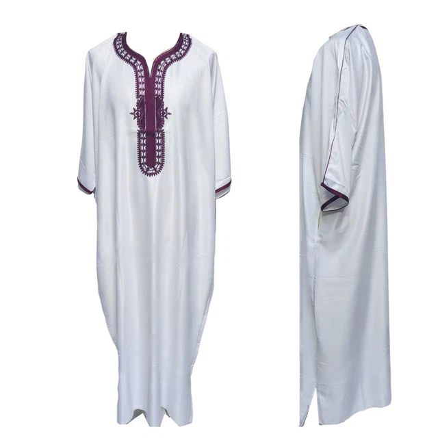 ORIGINAL MAROCAIN NOIR Thobe Jabador Djellaba Juba Robe Longue EUR 61 ...
